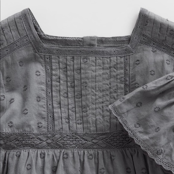 Zara | Dresses | Zara Ruffle Sleeve Lace Dotted Mesh Dress 218m | Poshmark